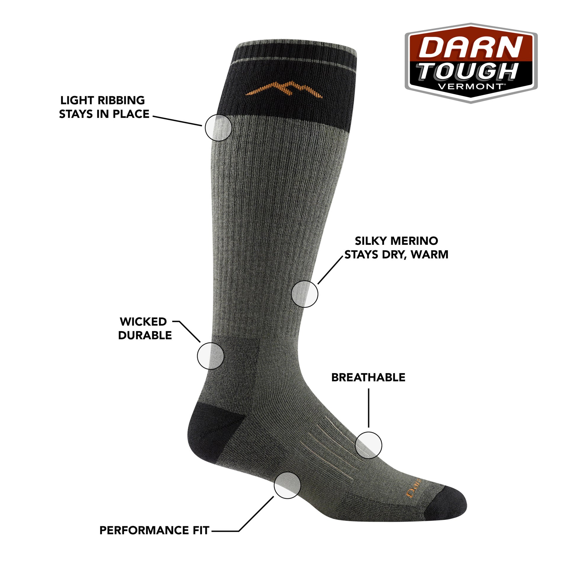 Darn Tough - Over-the-Calf Heavyweight Hunting Sock - Unisex – Johnson ...