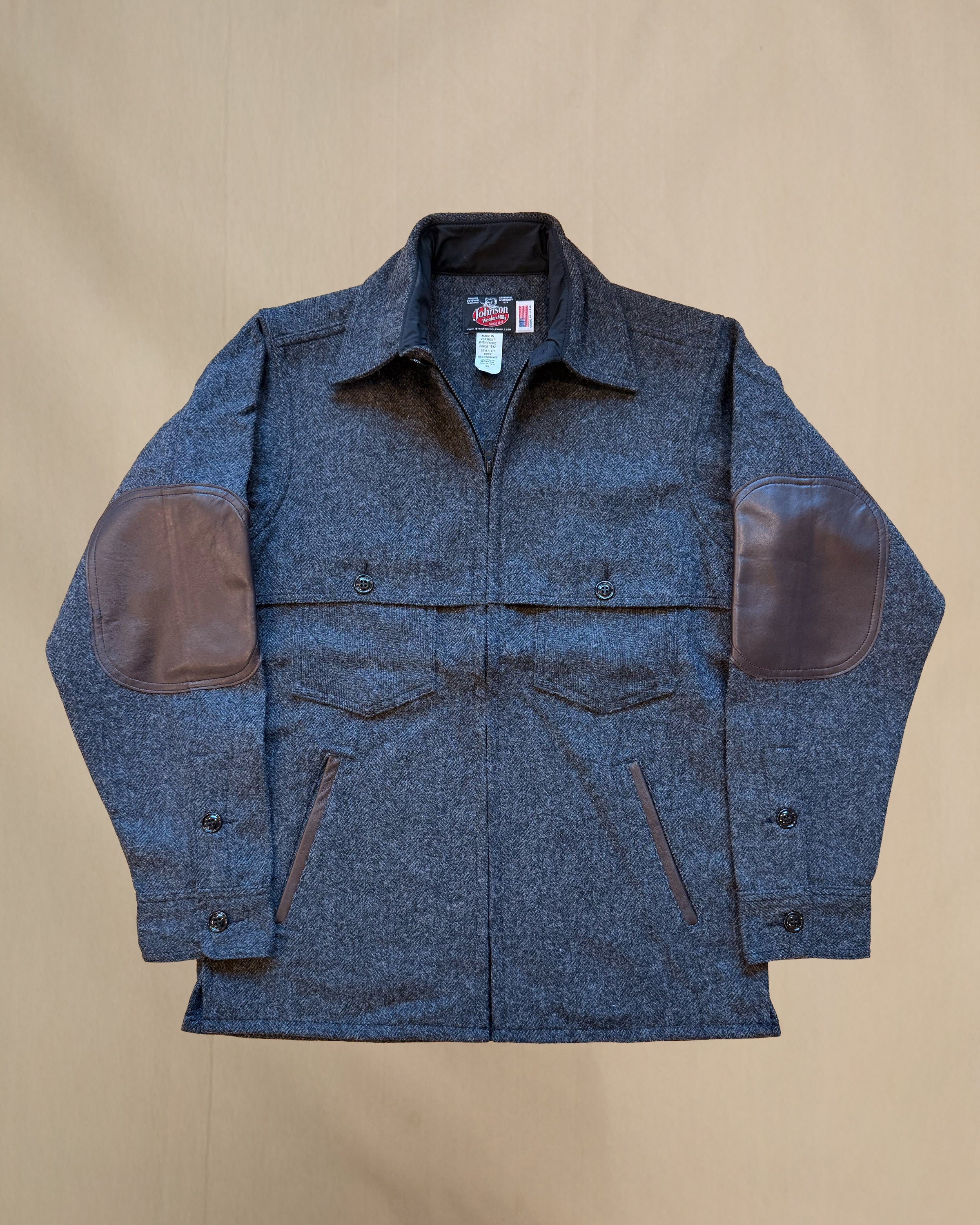 Leather Trimmed Jac Shirt – Johnson Woolen Mills
